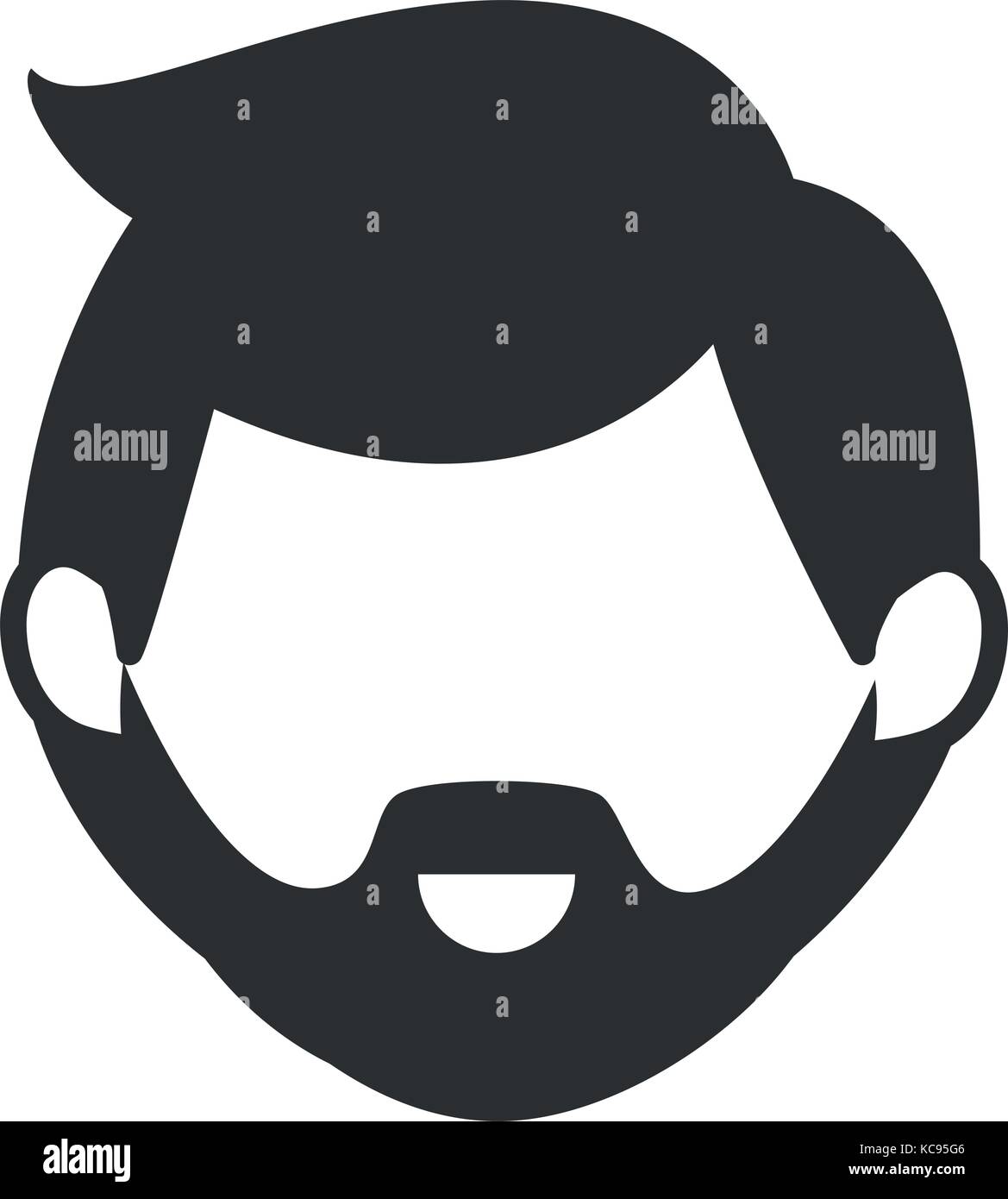 young man head avatar character vector illustration design Stock Vector ...