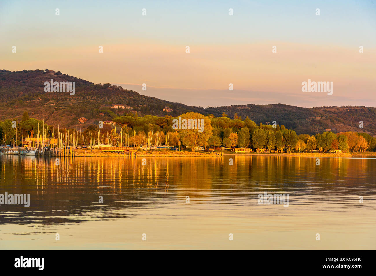 PASSIGNANO SUL TRASIMENO, ITALY - OCTOBER 23, 2017 - View of the small ...