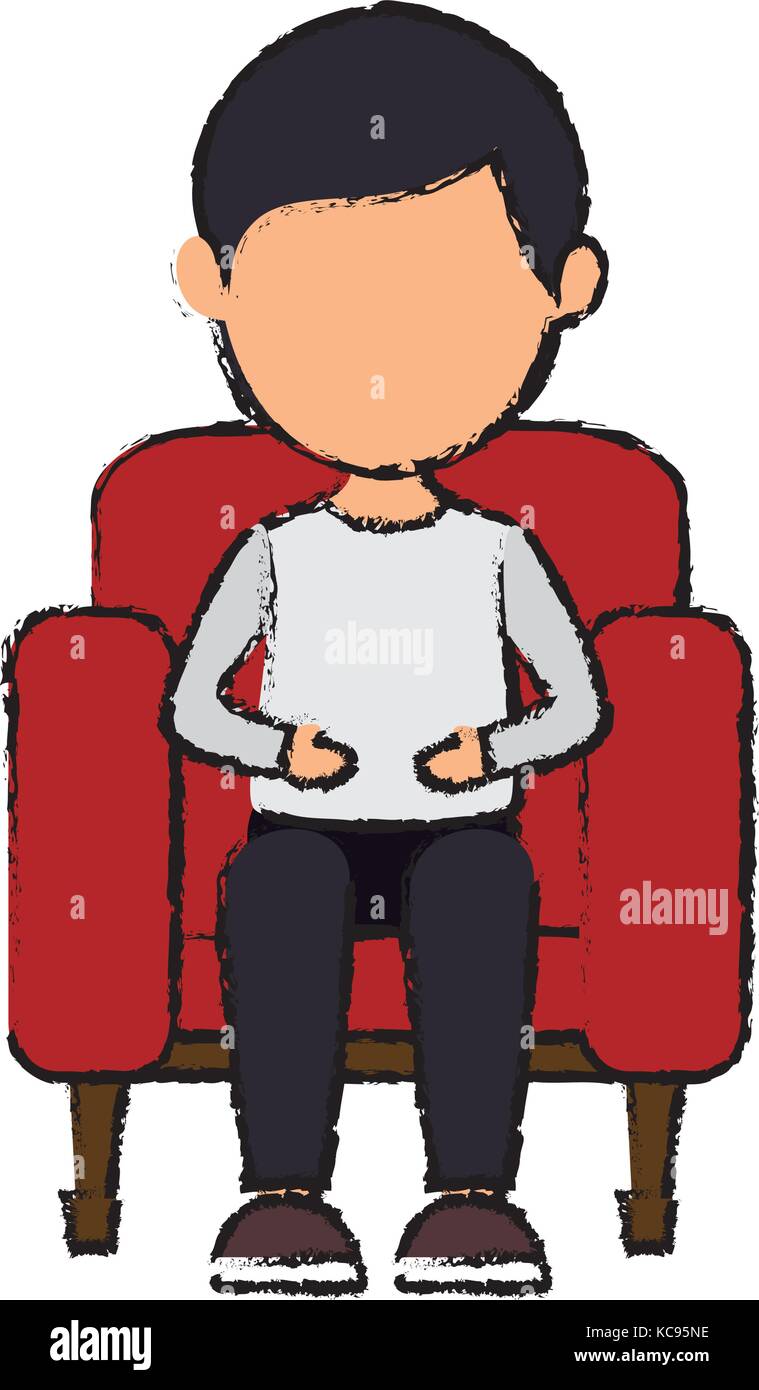 man in cinema chair vector illustration design Stock Vector Image & Art ...