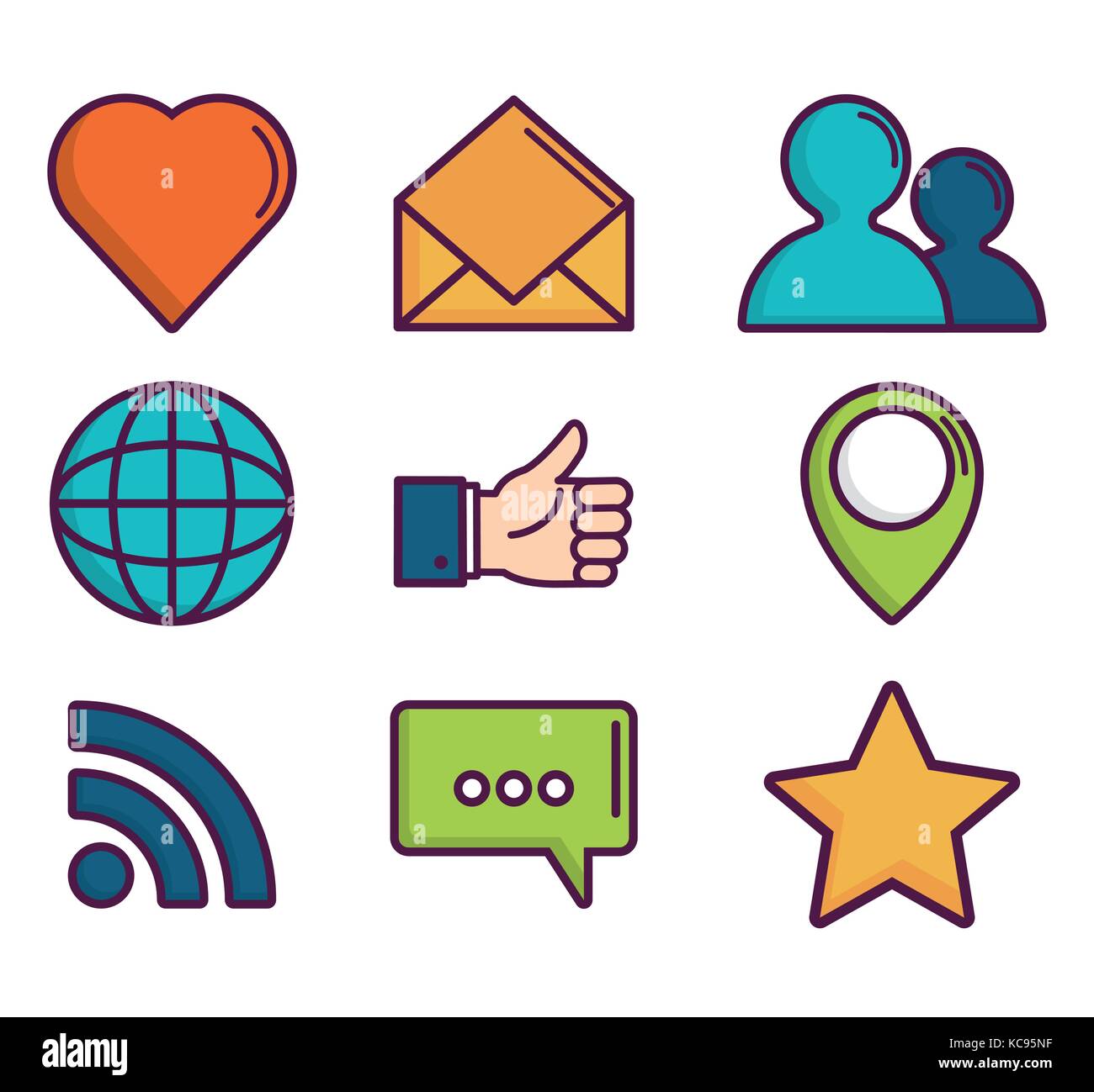 social media related icons over white background colorful design vector ...