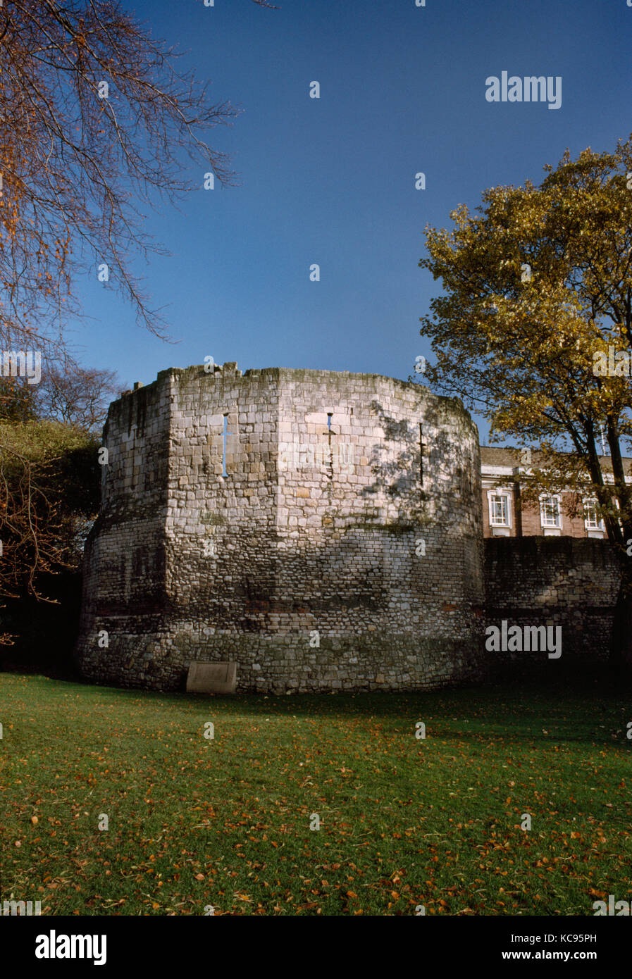 Museum Gardens, York, England, UK: looking E at the Multangular Tower ...