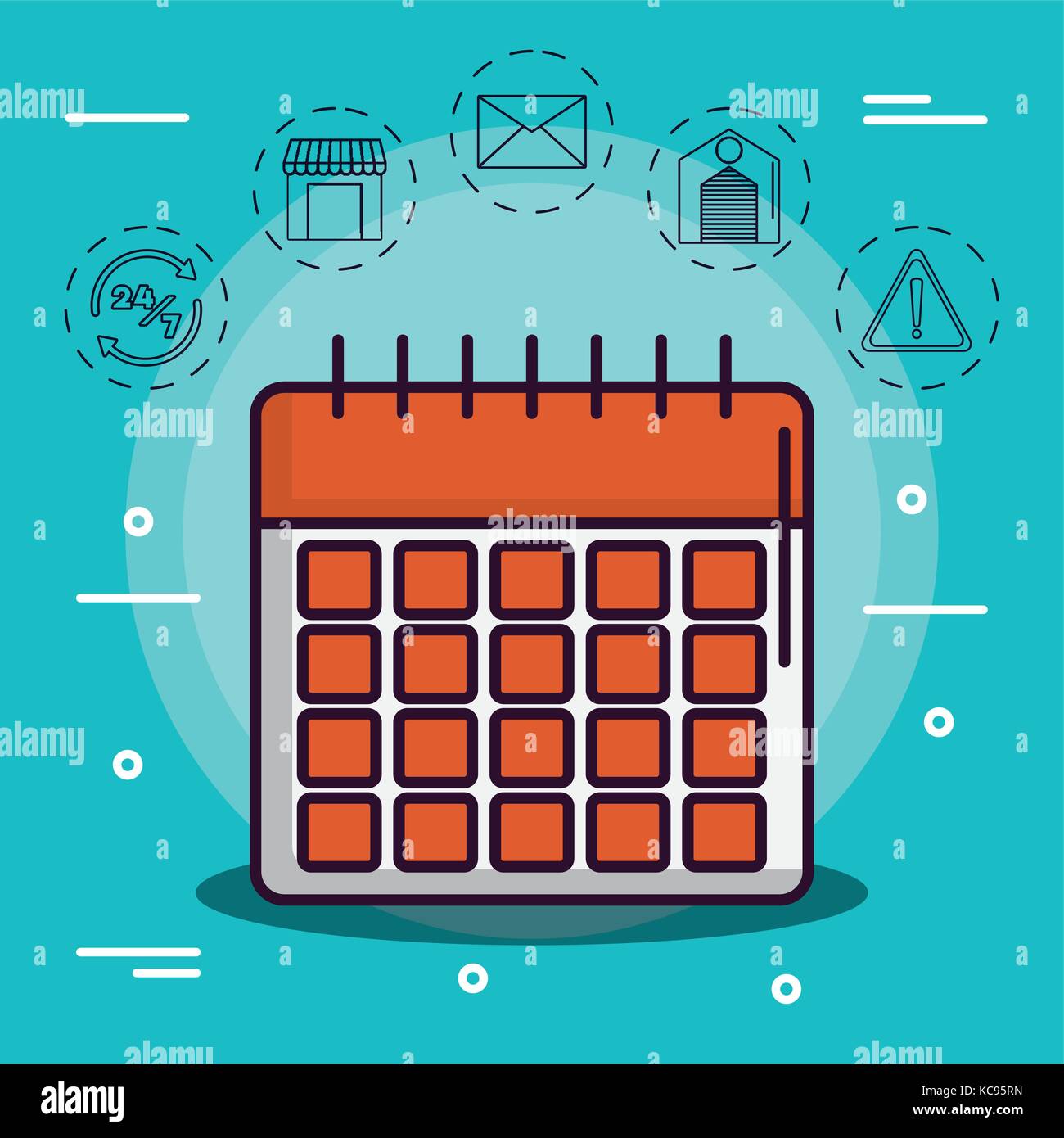 Calendar and icon set of logistic transportation and delivery theme ...