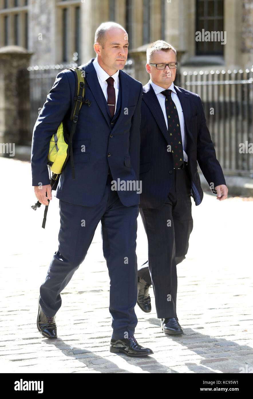 Army sergeant Emile Cilliers (left), 36, leaves Winchester Crown Court ...