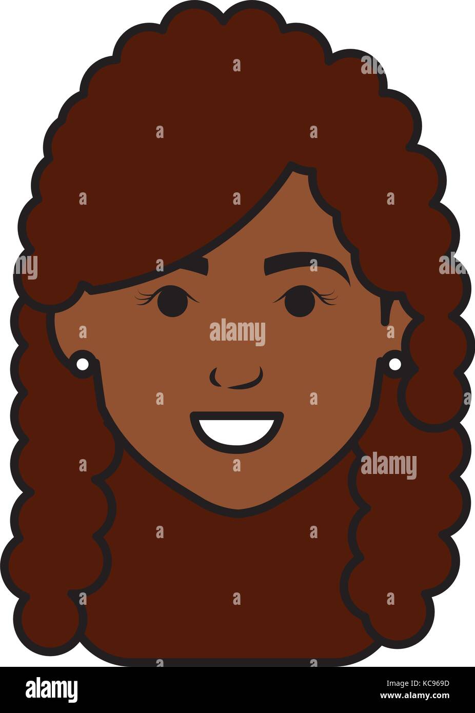 beautiful black woman head avatar character vector illustration design ...