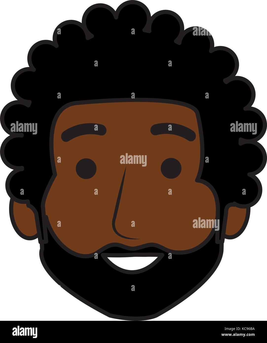 young black man head avatar character vector illustration design Stock ...