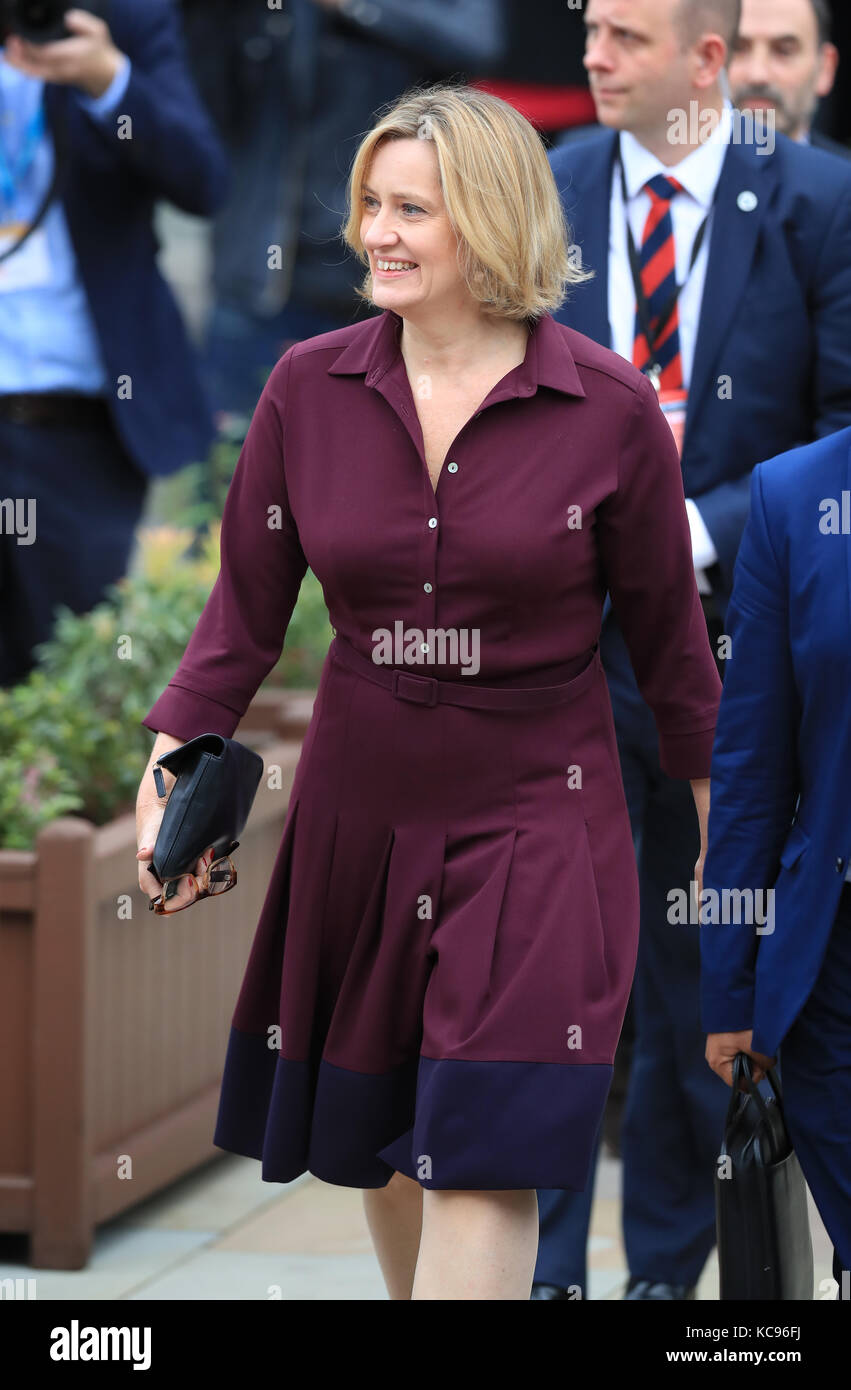 Home Secretary Amber Rudd arriving at the Conservative Party Conference ...