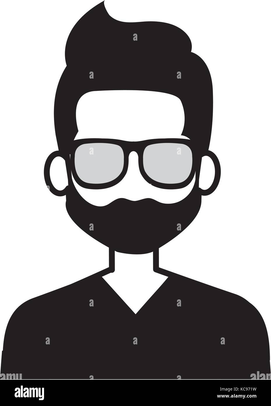 young man with glasses avatar character vector illustration design ...