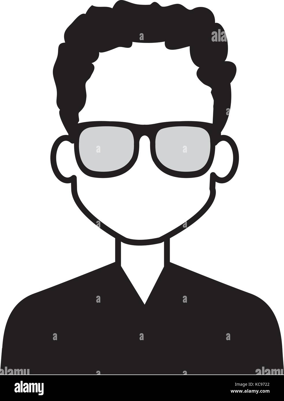 young man with glasses avatar character vector illustration design ...