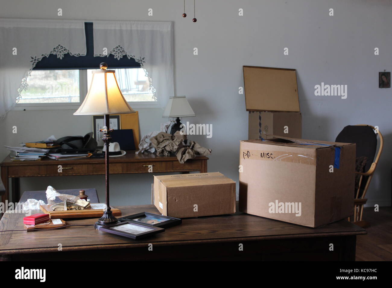 Boxes in a Home Office Stock Photo - Alamy