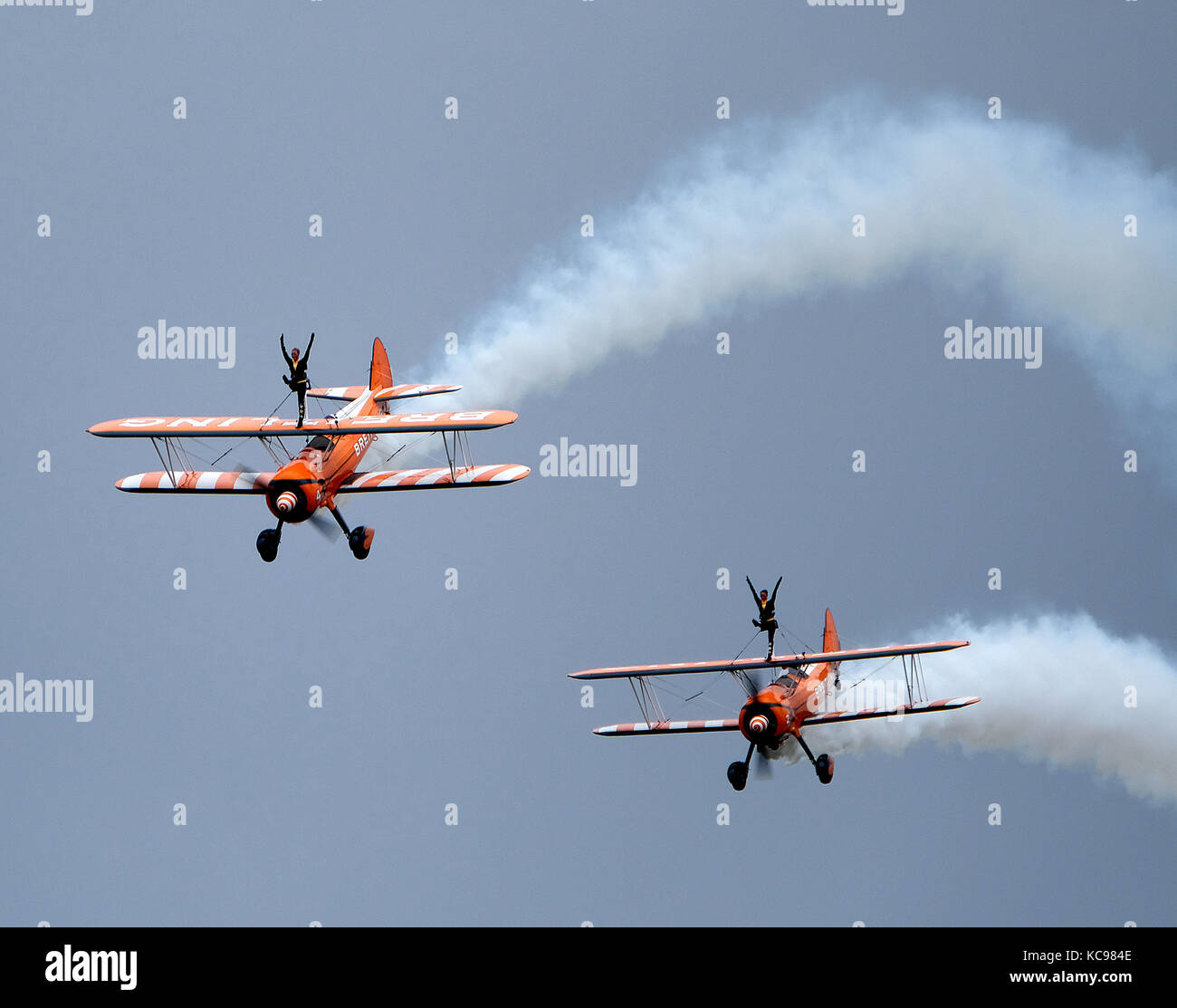 Wing walkers at the Scampton Airshow 2017 Stock Photo - Alamy