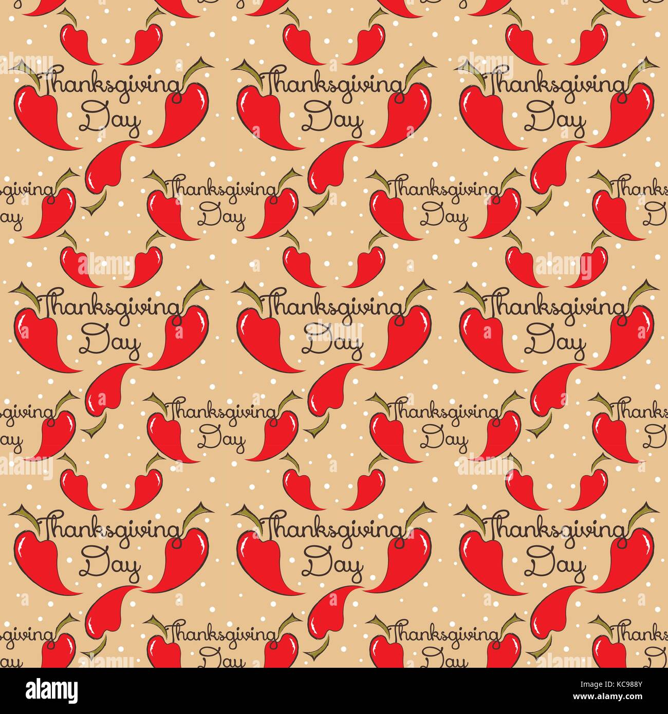 thanksgiving seamless pattern with red pepper. vector Stock Vector ...