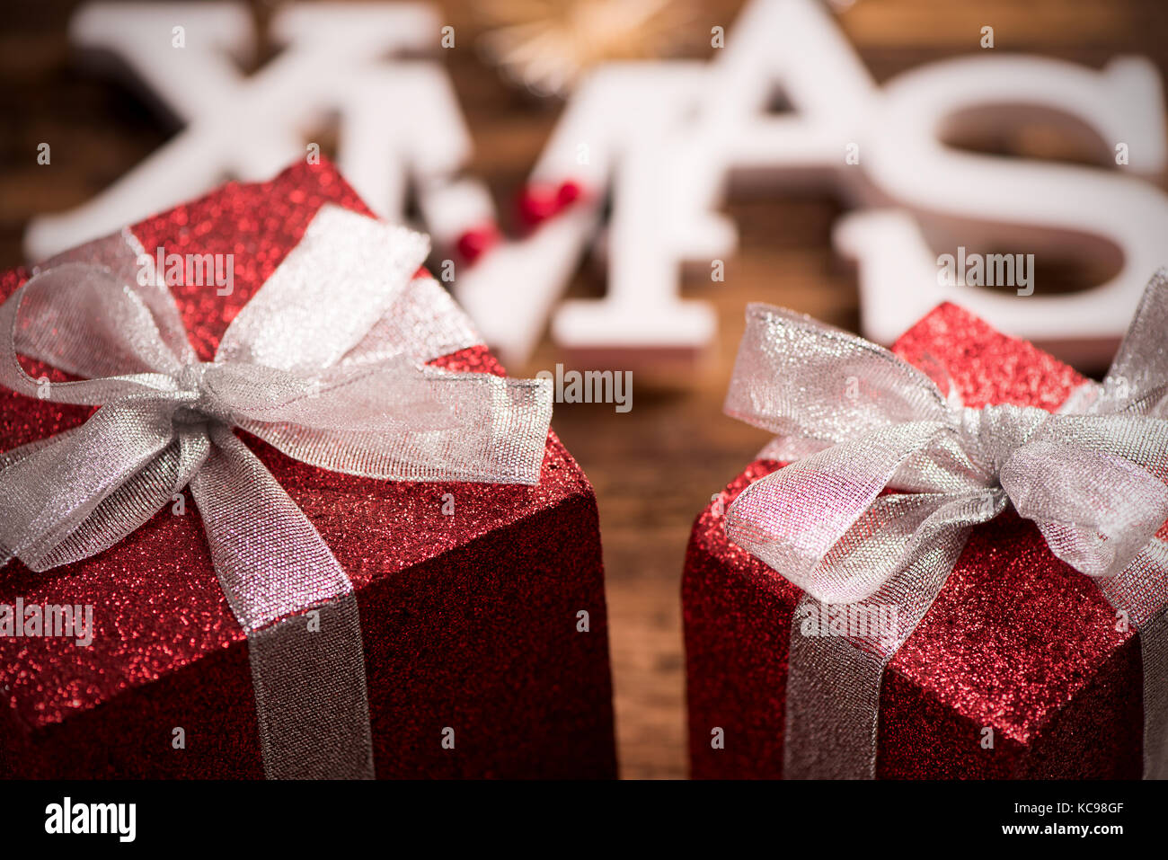 Set Of Gift Boxes With A Tape Stock Photo - Alamy