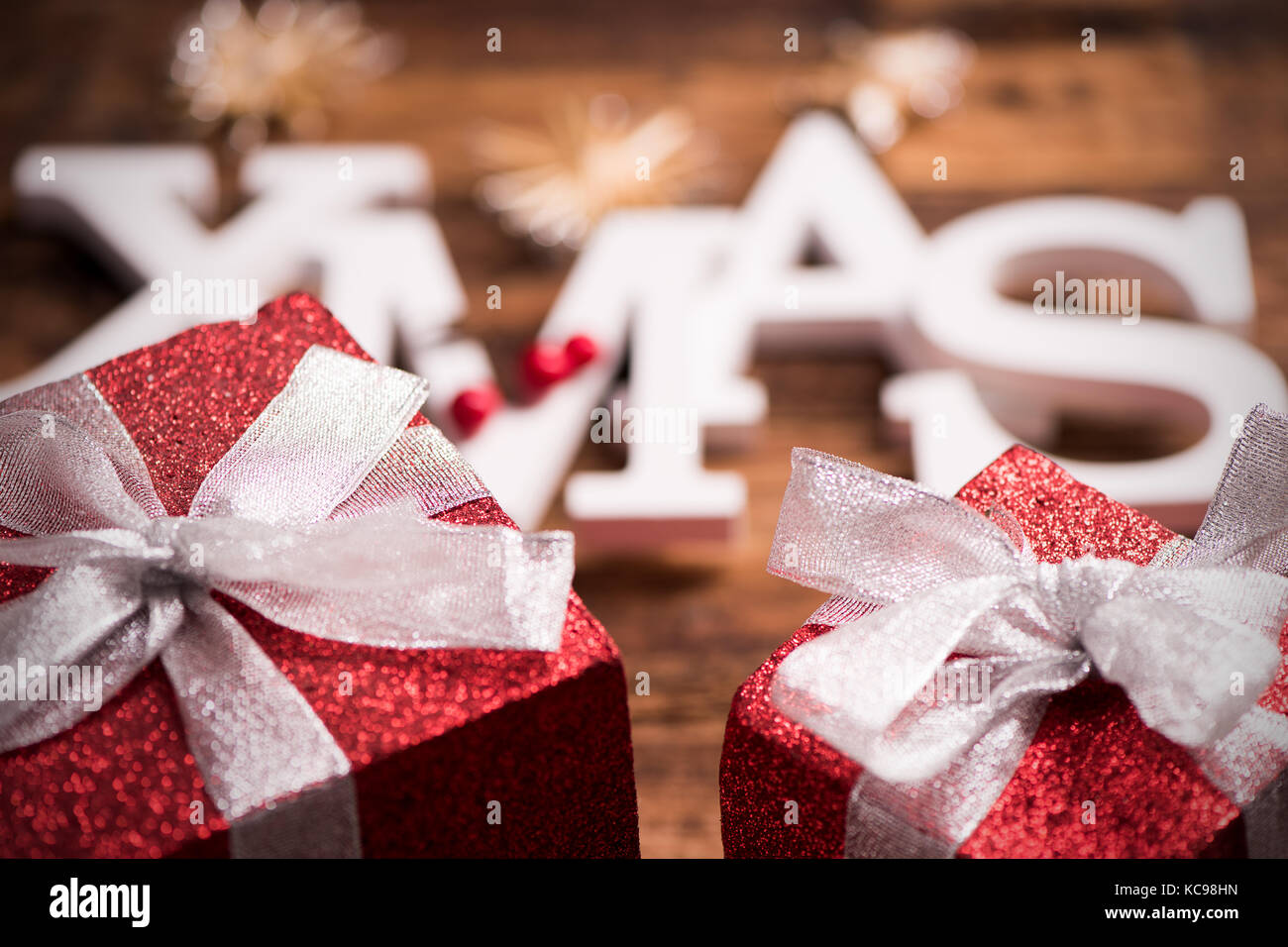 Set Of Gift Boxes With A Tape Stock Photo - Alamy
