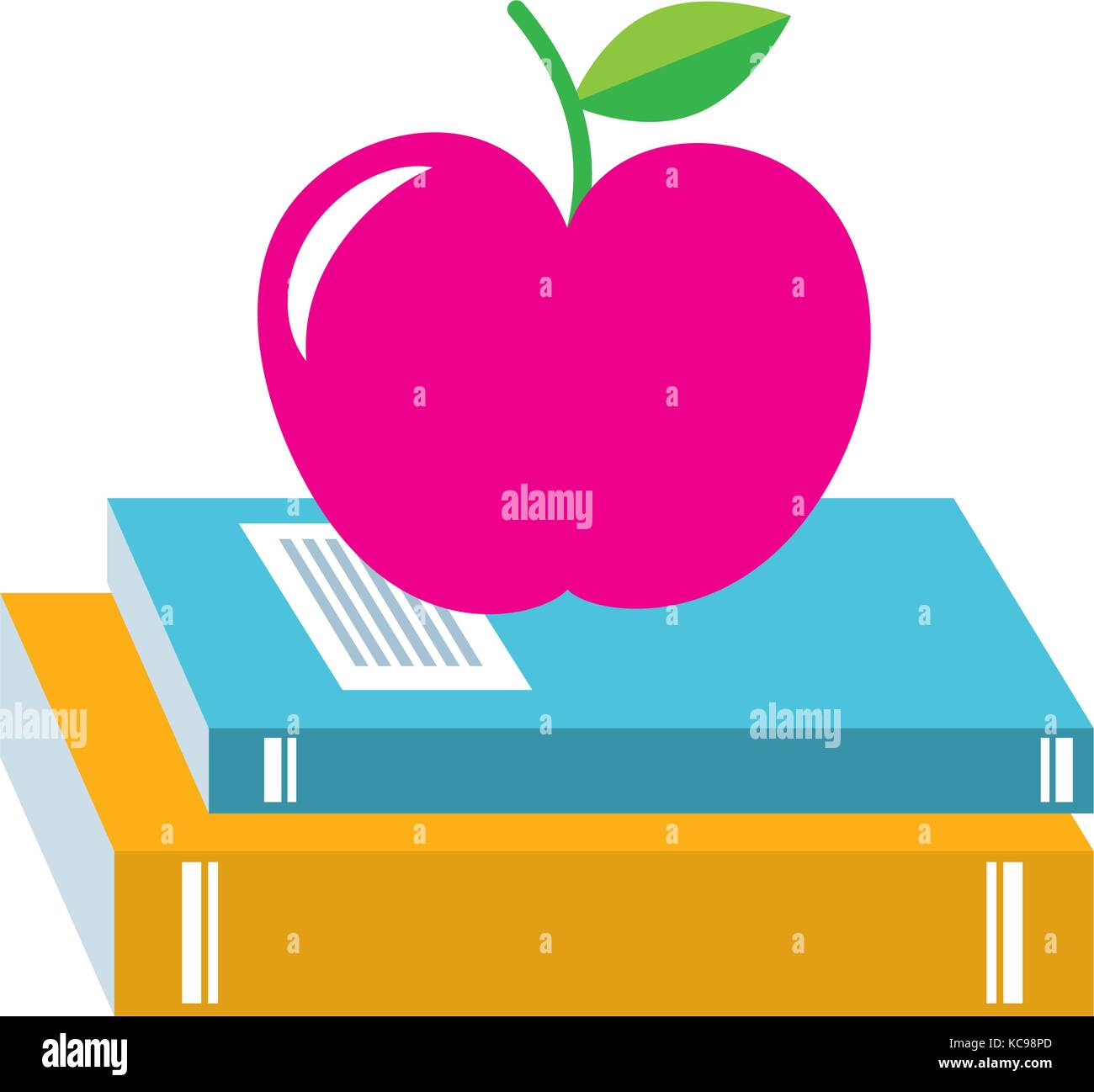 school books and apple study learn concept Stock Vector Image & Art - Alamy