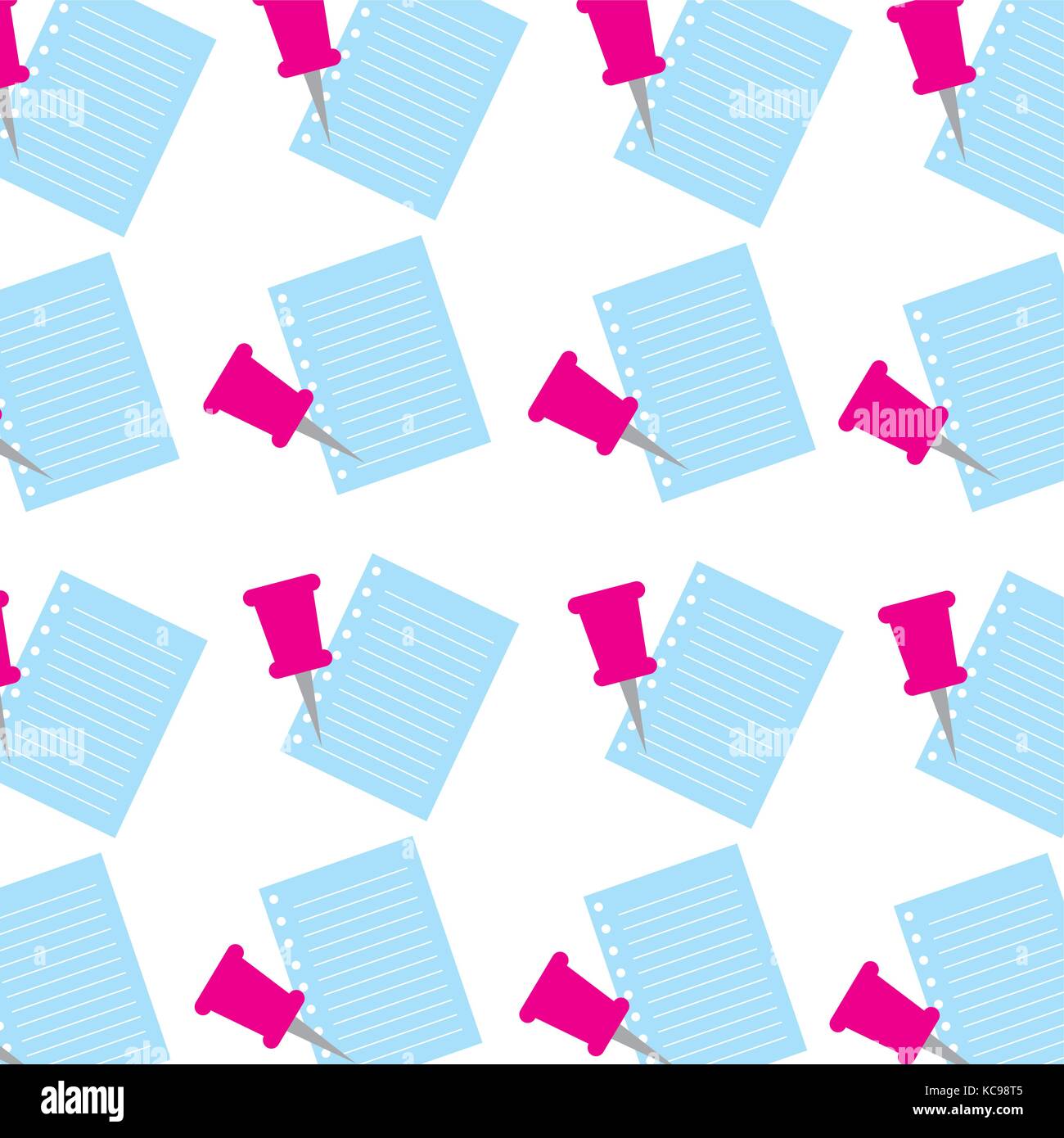 school paper and push pin memo seamless pattern image Stock Vector ...