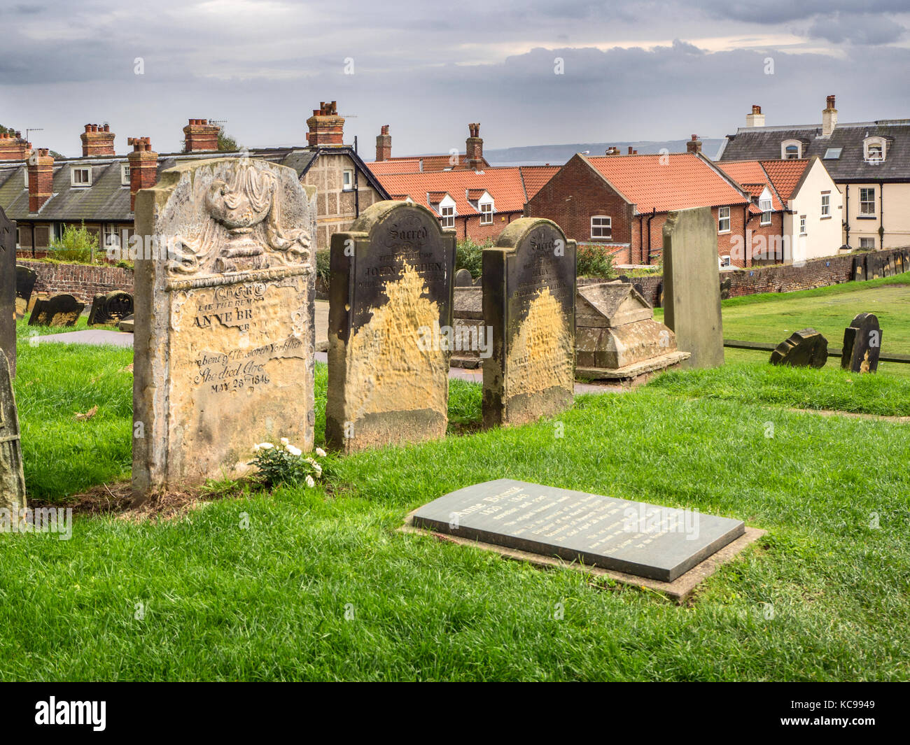 Anne Bronte Grave and Bronte Society Plaque in the Churchyard at St ...