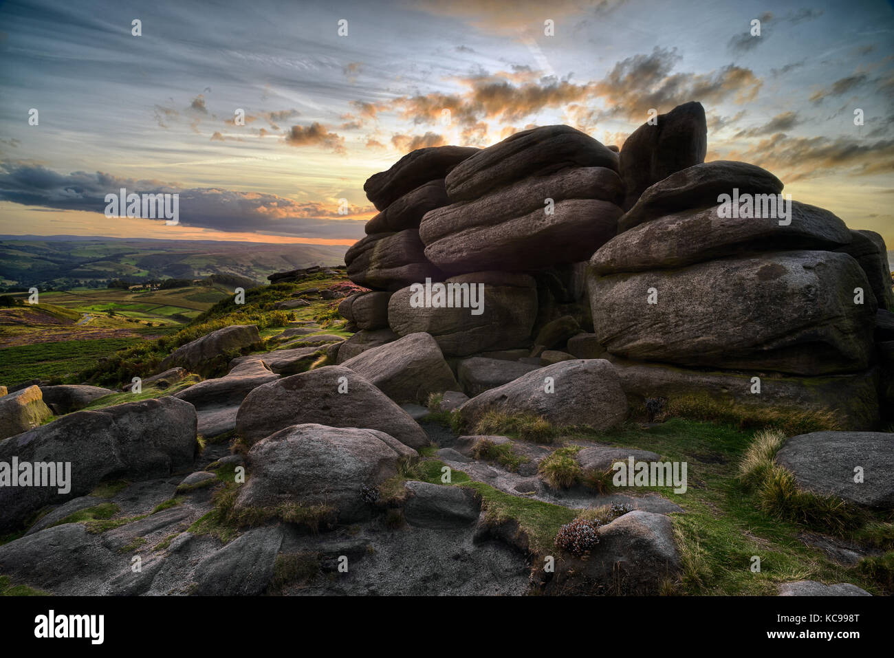 Higger Tor at evening light Stock Photo - Alamy