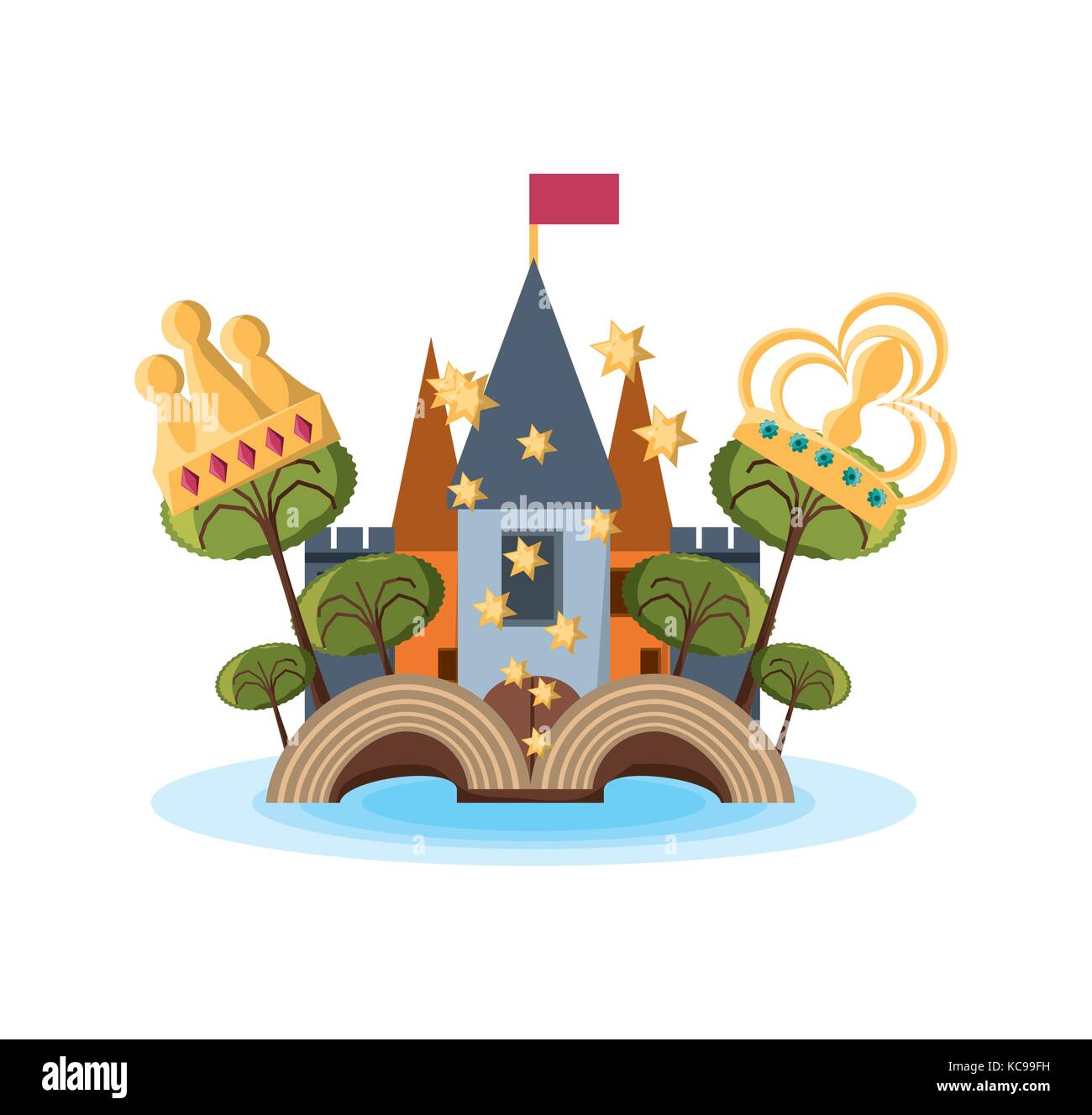 Enchanted story book castle Stock Vector Images - Alamy