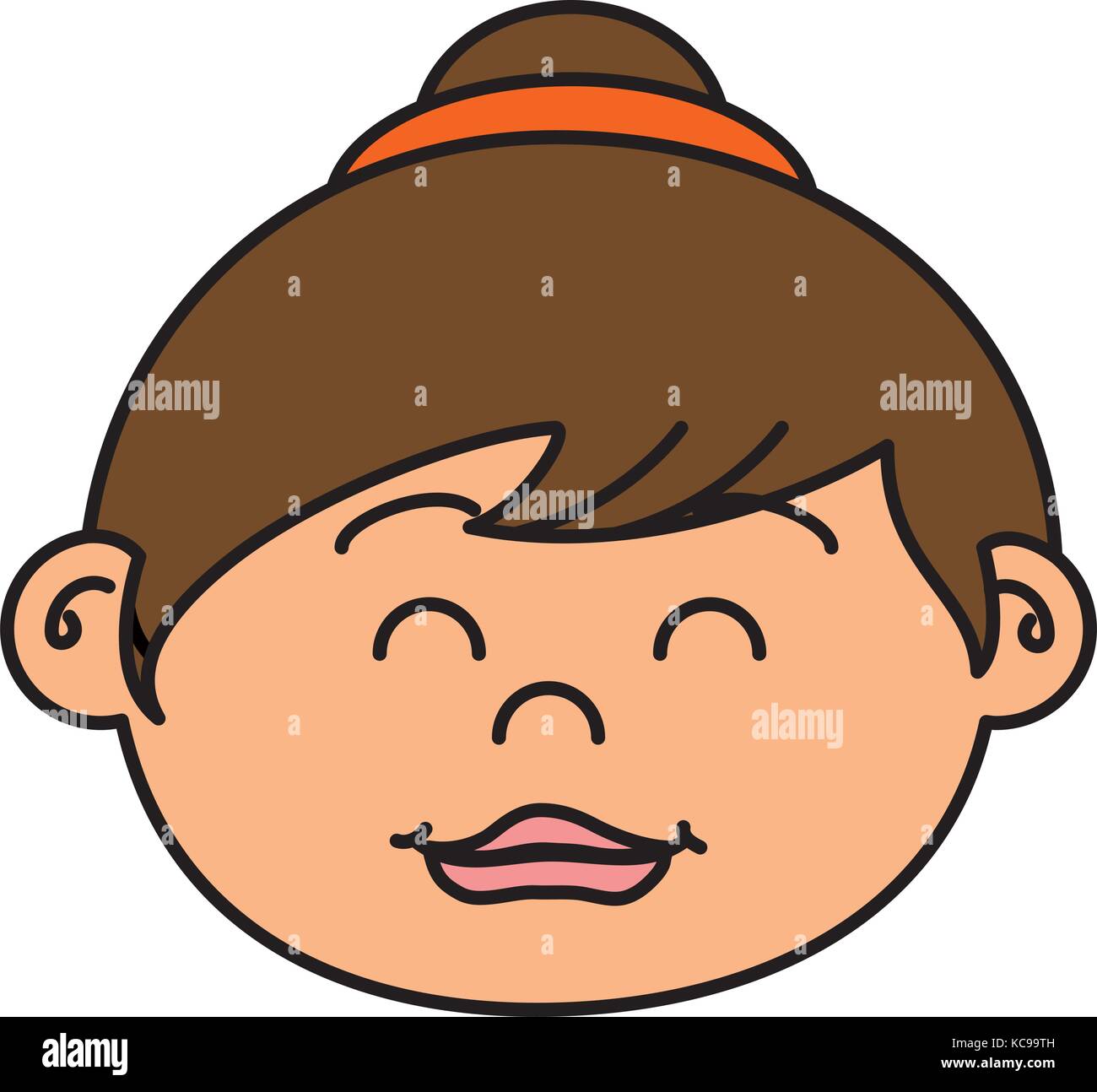beautiful little girl head character vector illustration design Stock ...