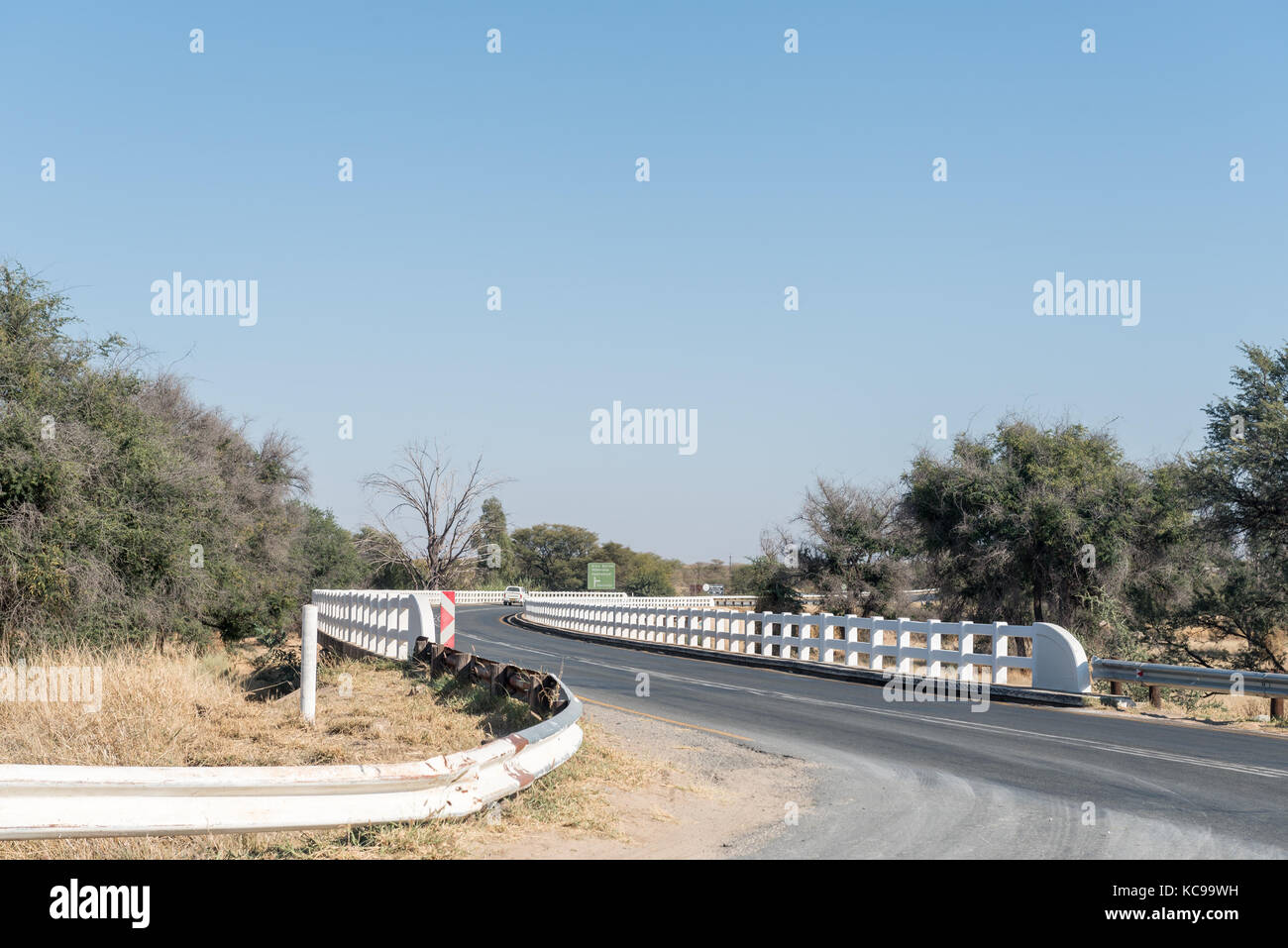 OKAHANDJA, NAMIBIA - JULY 4, 2017: Bridge over the Okahandja River at ...