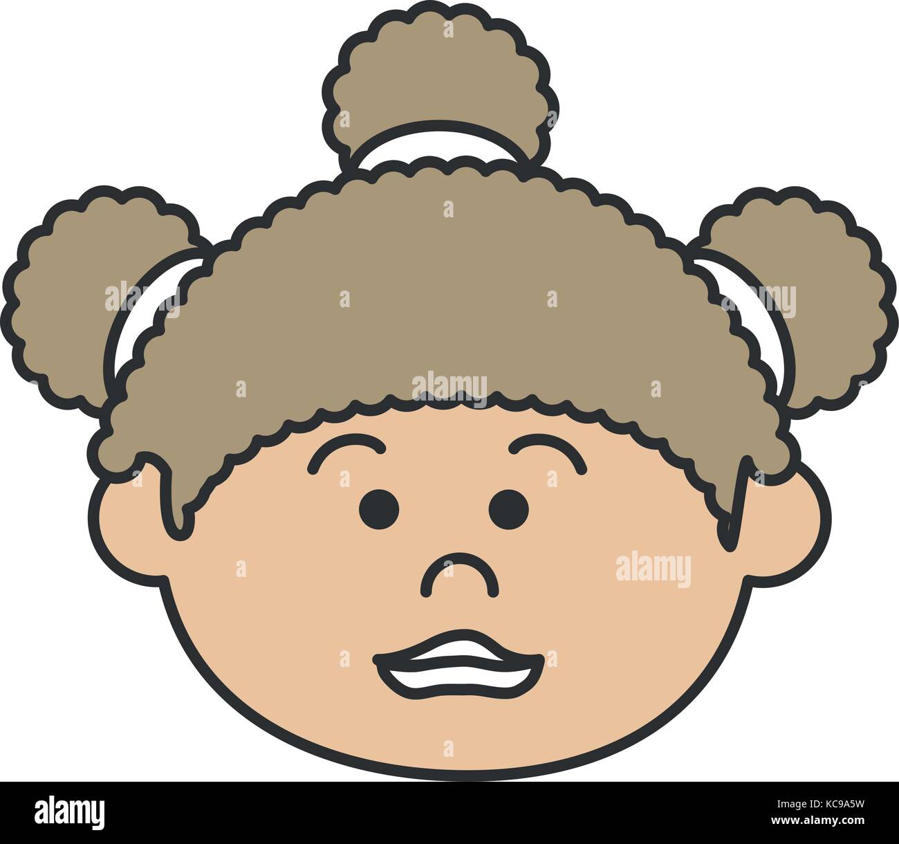 beautiful little girl head character Stock Vector Image & Art - Alamy