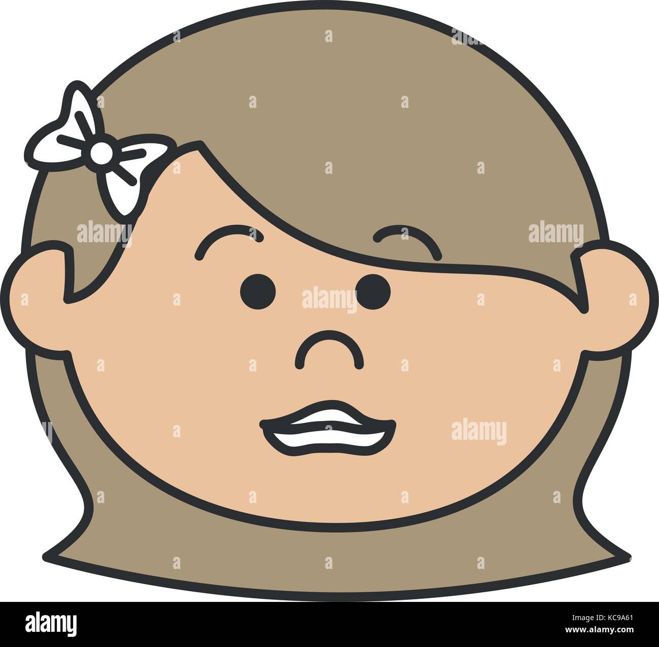 beautiful little girl head character Stock Vector Image & Art - Alamy