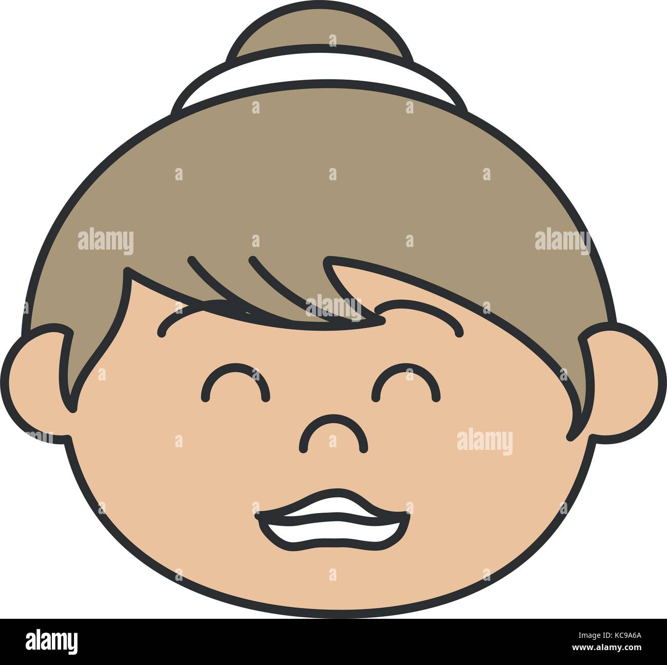 beautiful little girl head character Stock Vector Image & Art - Alamy