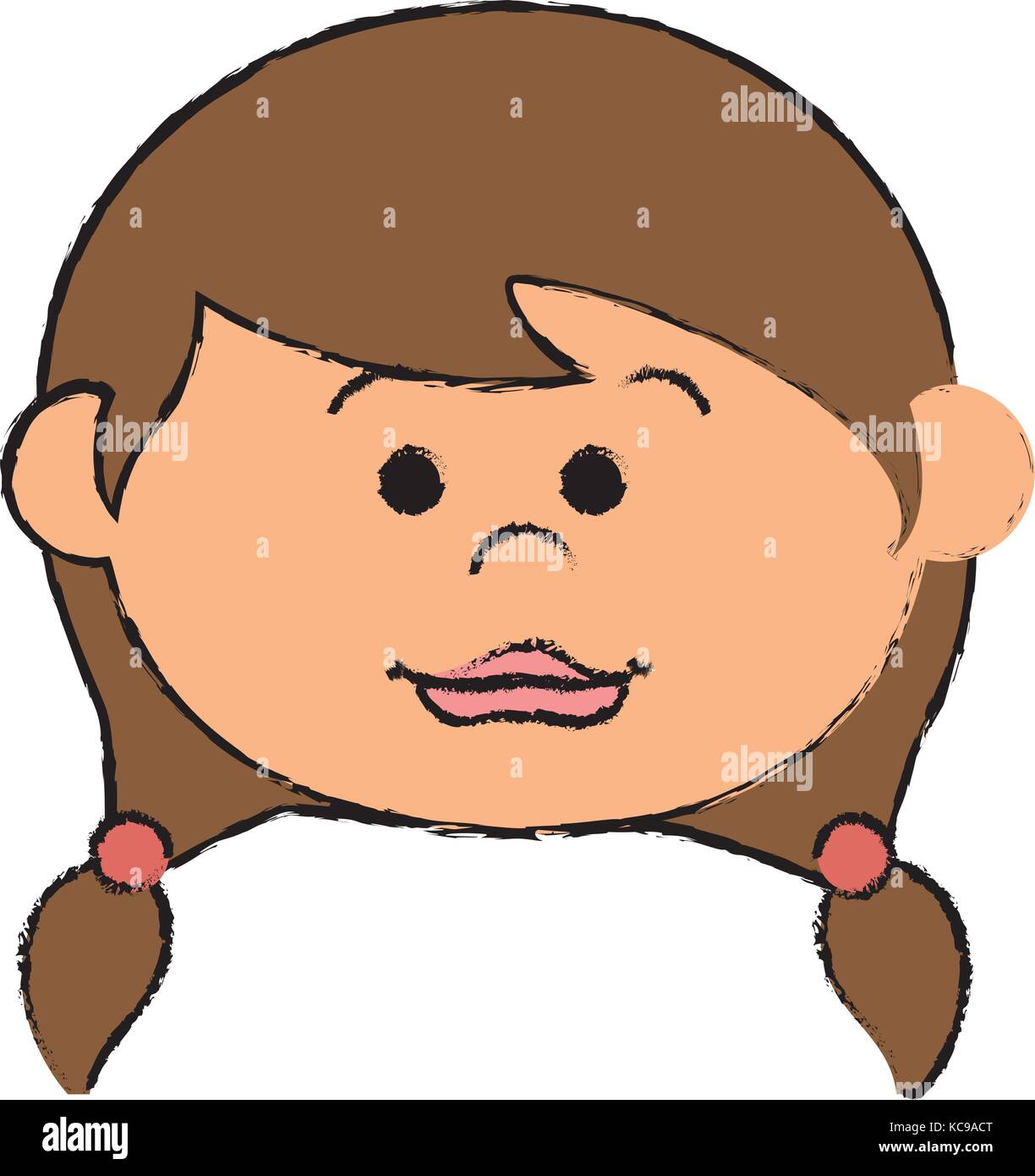 beautiful little girl head character vector illustration design Stock ...