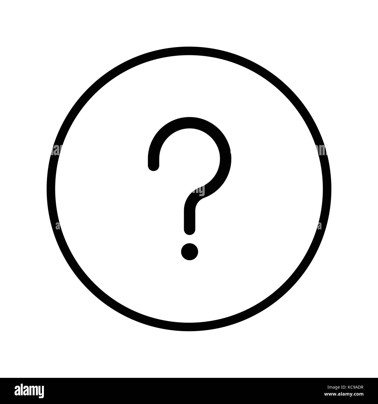Vector of Question icon in Circle line, iconic symbol inside a circle ...