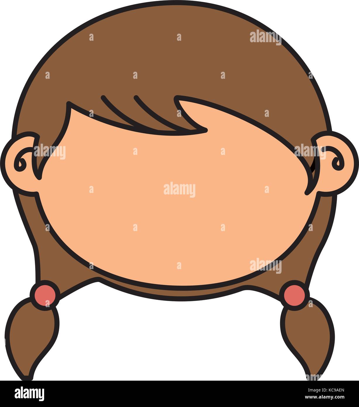 beautiful little girl head character vector illustration design Stock ...