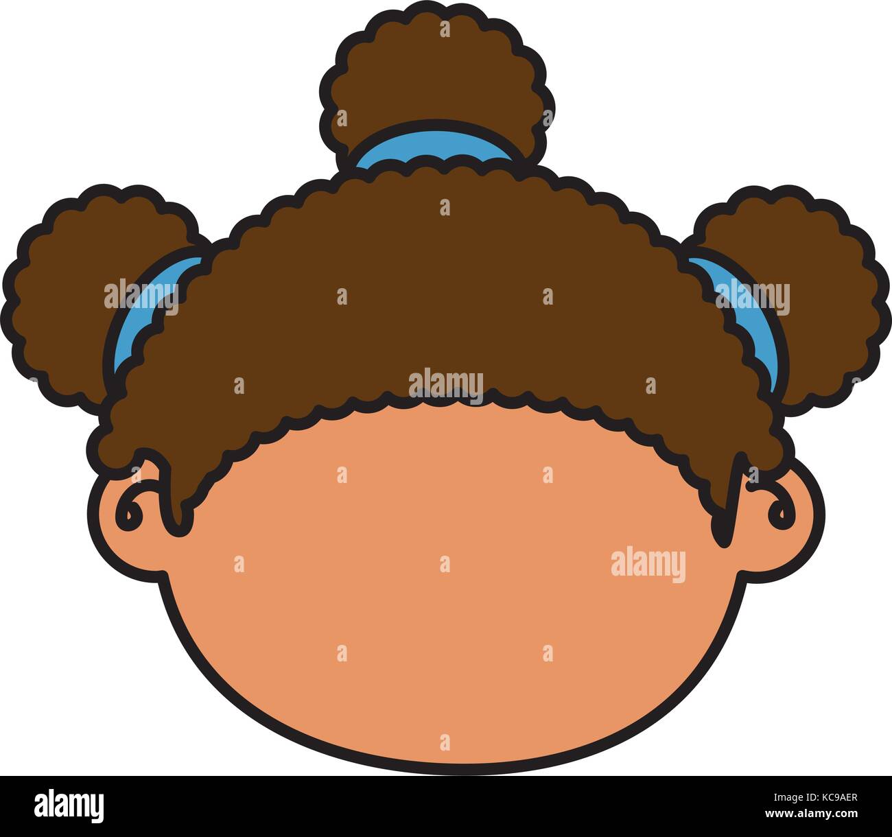 beautiful little girl head character vector illustration design Stock ...