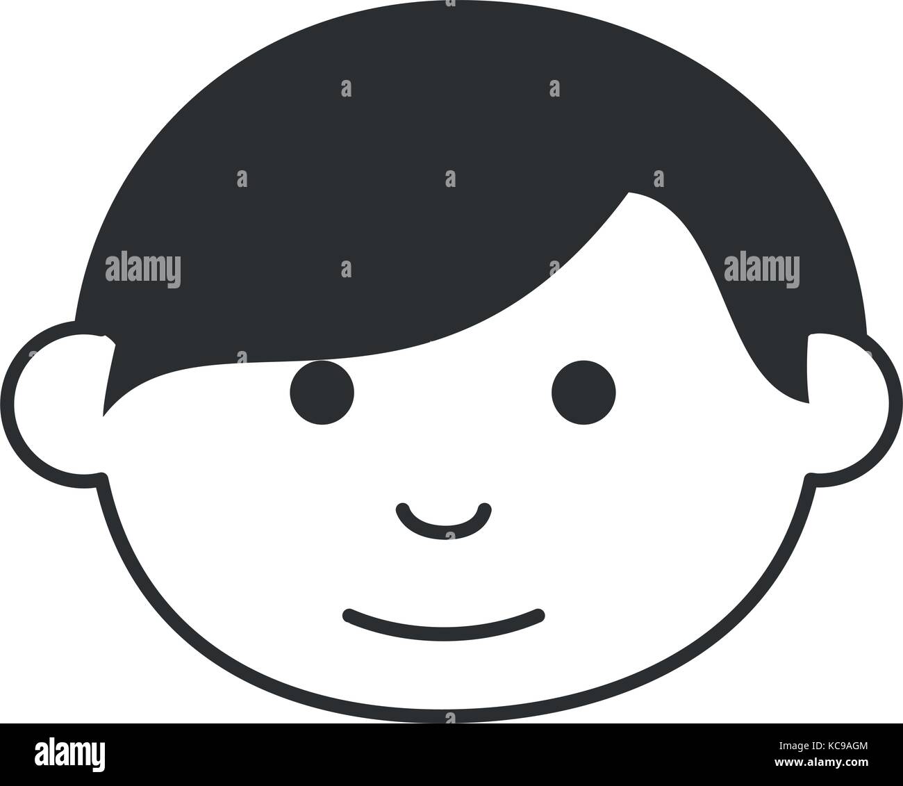 little boy head avatar character vector illustration design Stock ...