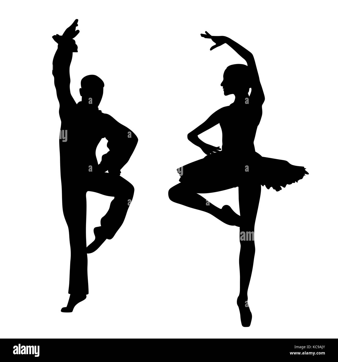 Male female ballet dancers Stock Vector Images - Alamy
