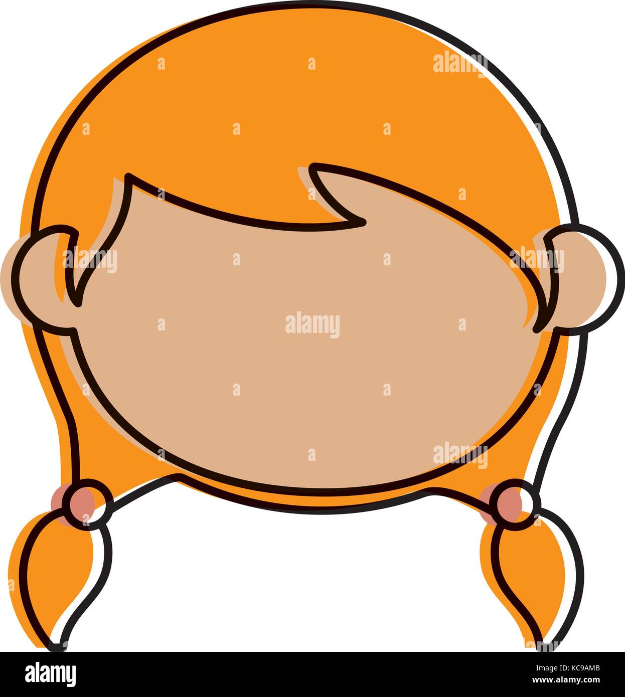 beautiful little girl head character vector illustration design Stock ...