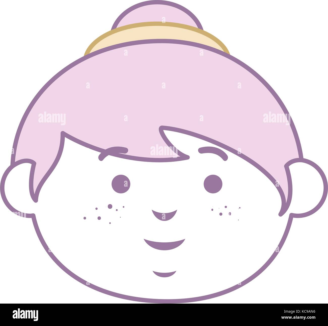 beautiful little girl head character vector illustration design Stock ...