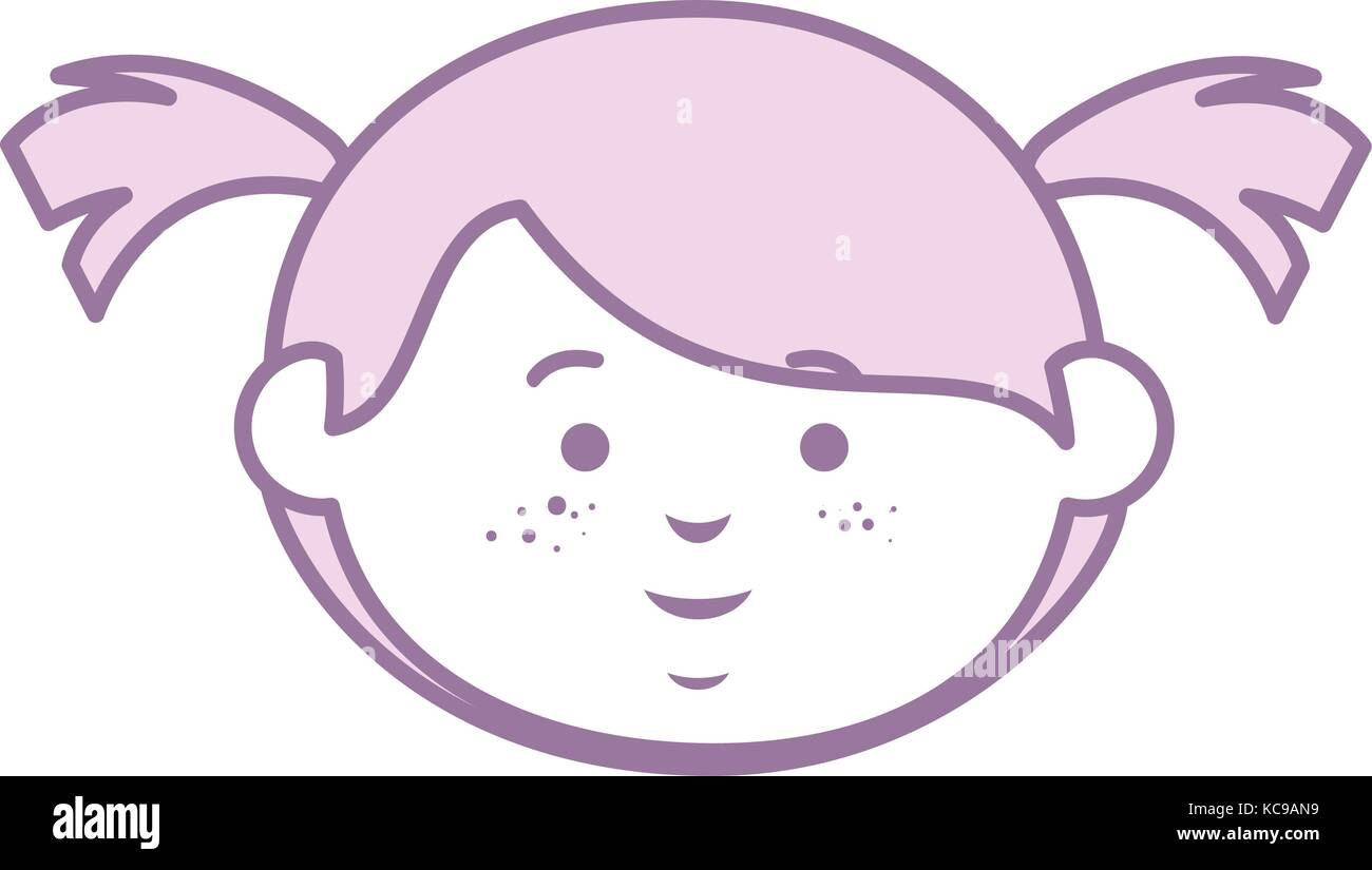beautiful little girl head character vector illustration design Stock ...