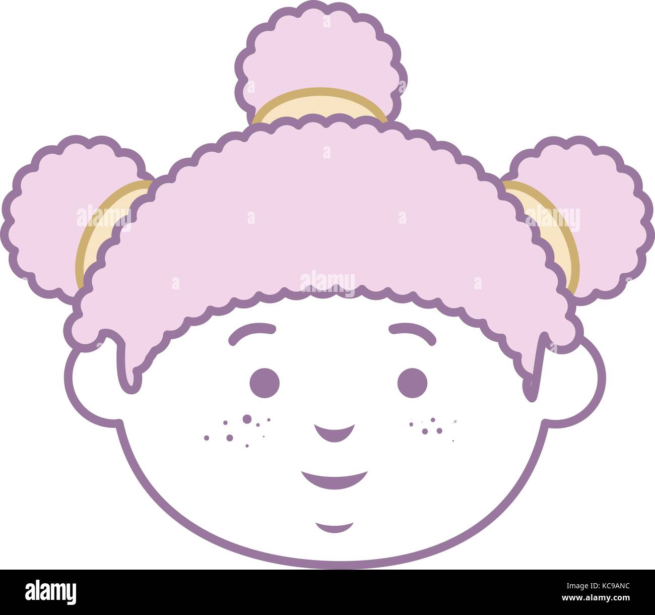 beautiful little girl head character vector illustration design Stock ...