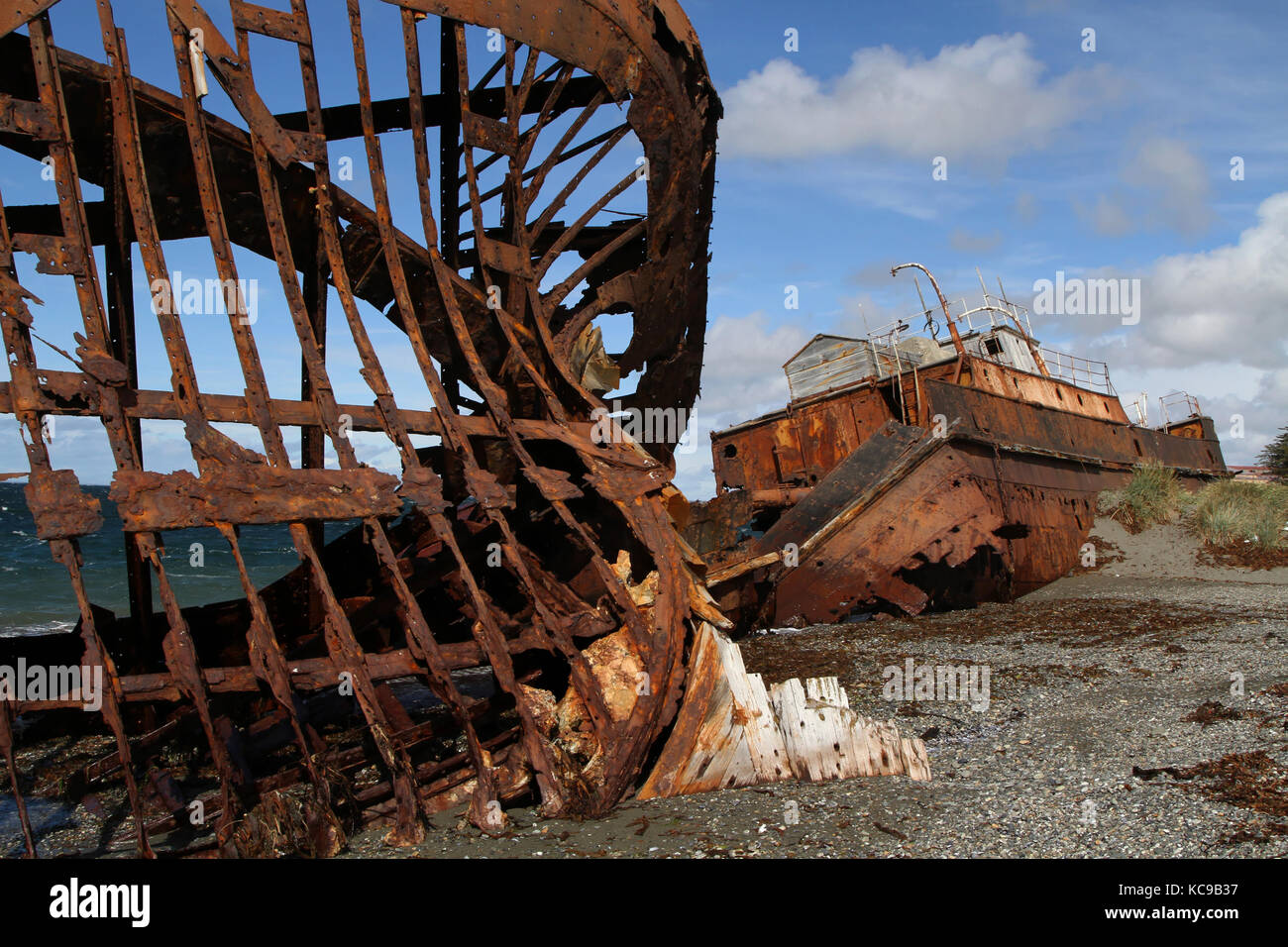 Wreck on the beach Stock Photo - Alamy