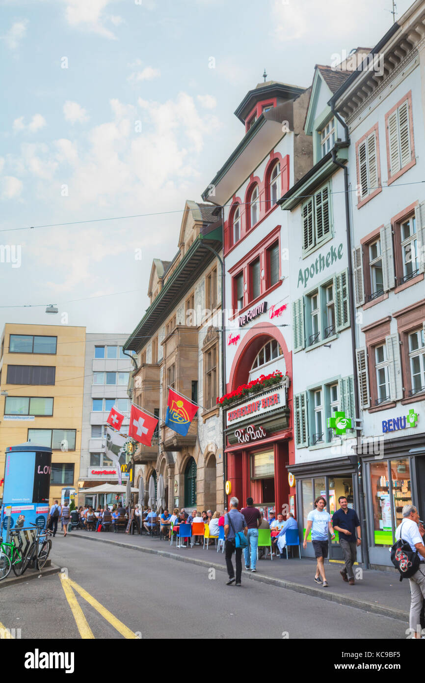 BASEL - AUGUST 25: Crowded with tourists street on August 25, 2017 in ...