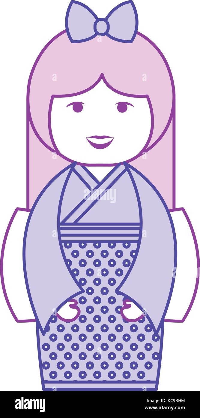little japanese doll kawaii character Stock Vector Image & Art - Alamy