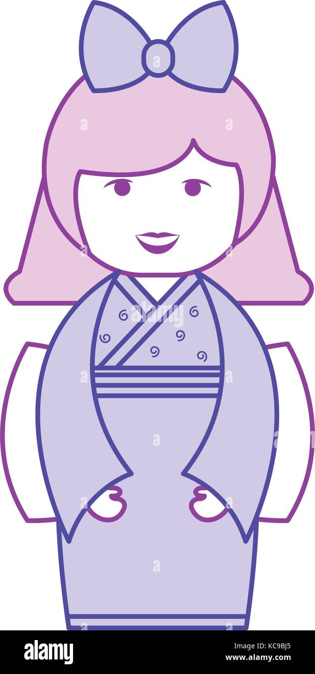 little japanese doll kawaii character Stock Vector Image & Art - Alamy