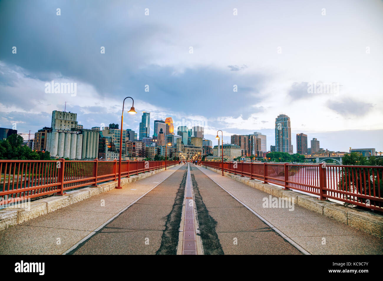 Downtown Minneapolis, Minnesota at night time as seen from the famous ...