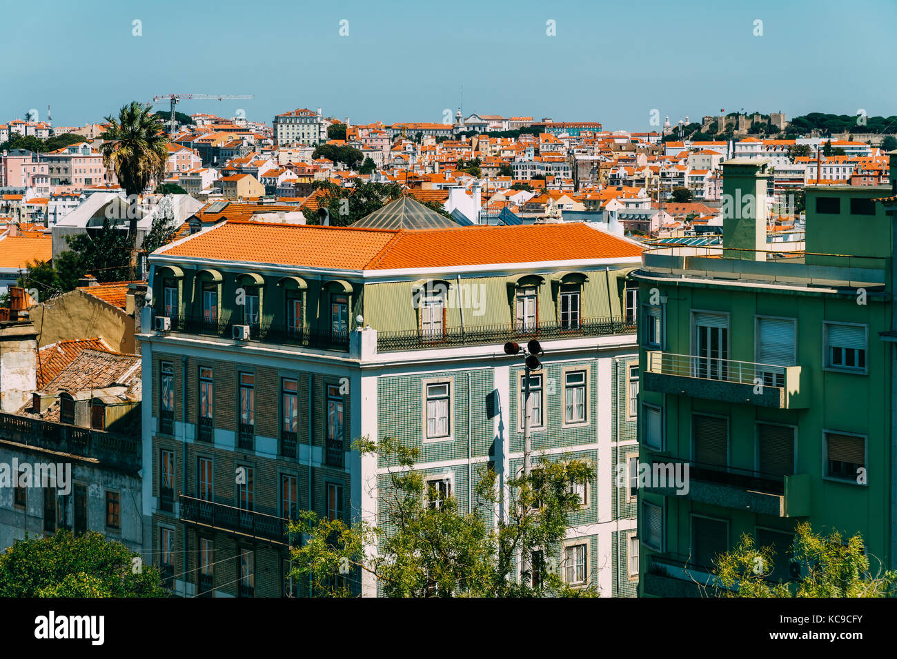Aerial View Of Lisbon City In Portugal Stock Photo - Alamy