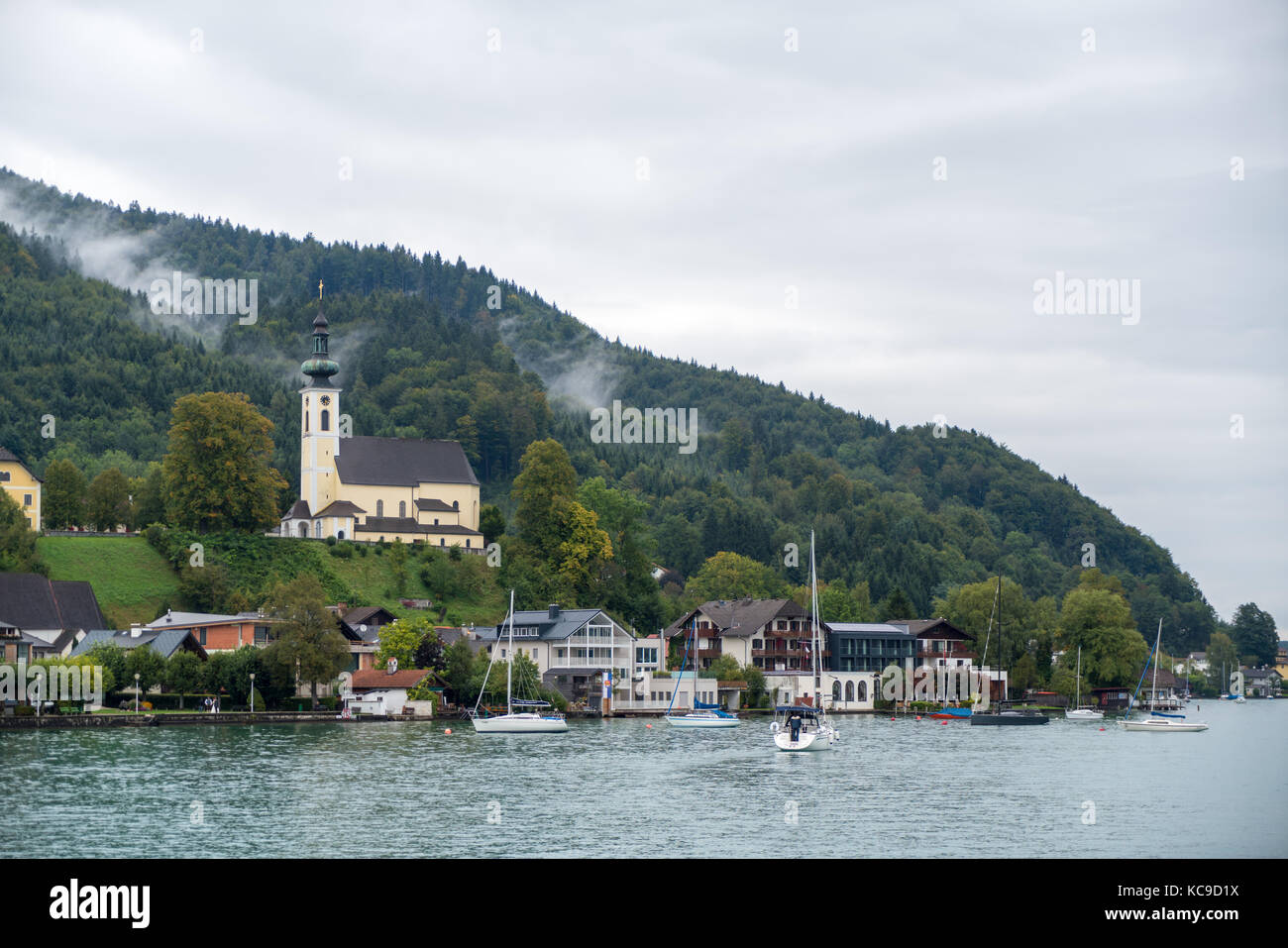 View of Attersee from Lake Attersee Stock Photo - Alamy