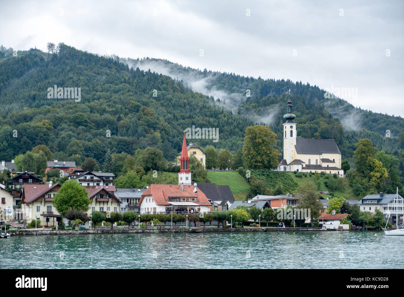 View of Attersee from Lake Attersee Stock Photo - Alamy