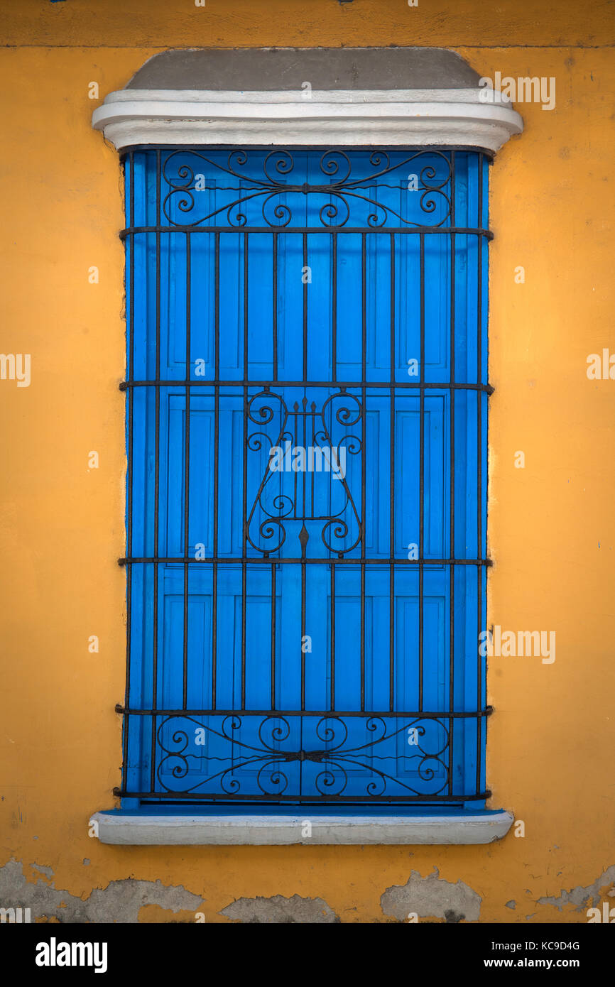 Detail of a colonial window in Santa Clara, Cuba Stock Photo - Alamy