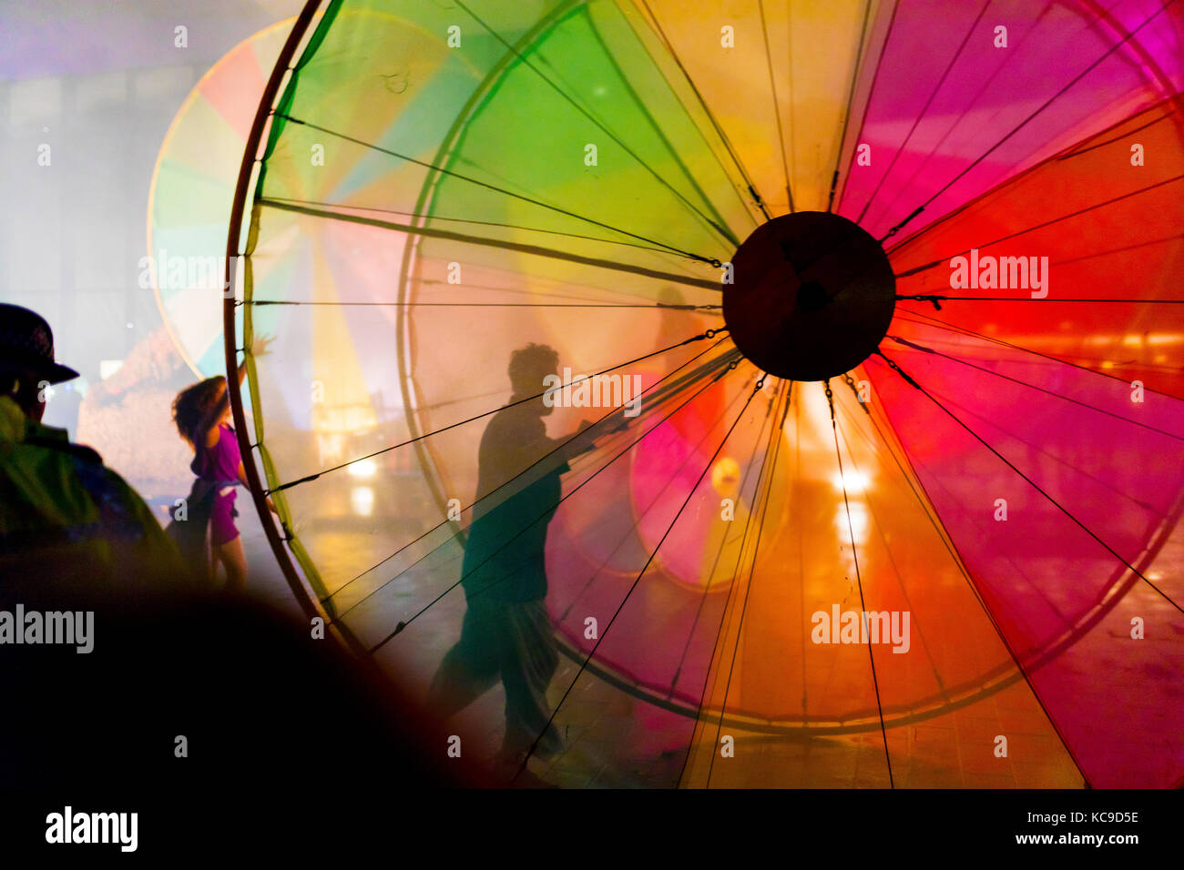 The Colour of Light, colour wheels abstract background at a festival ...