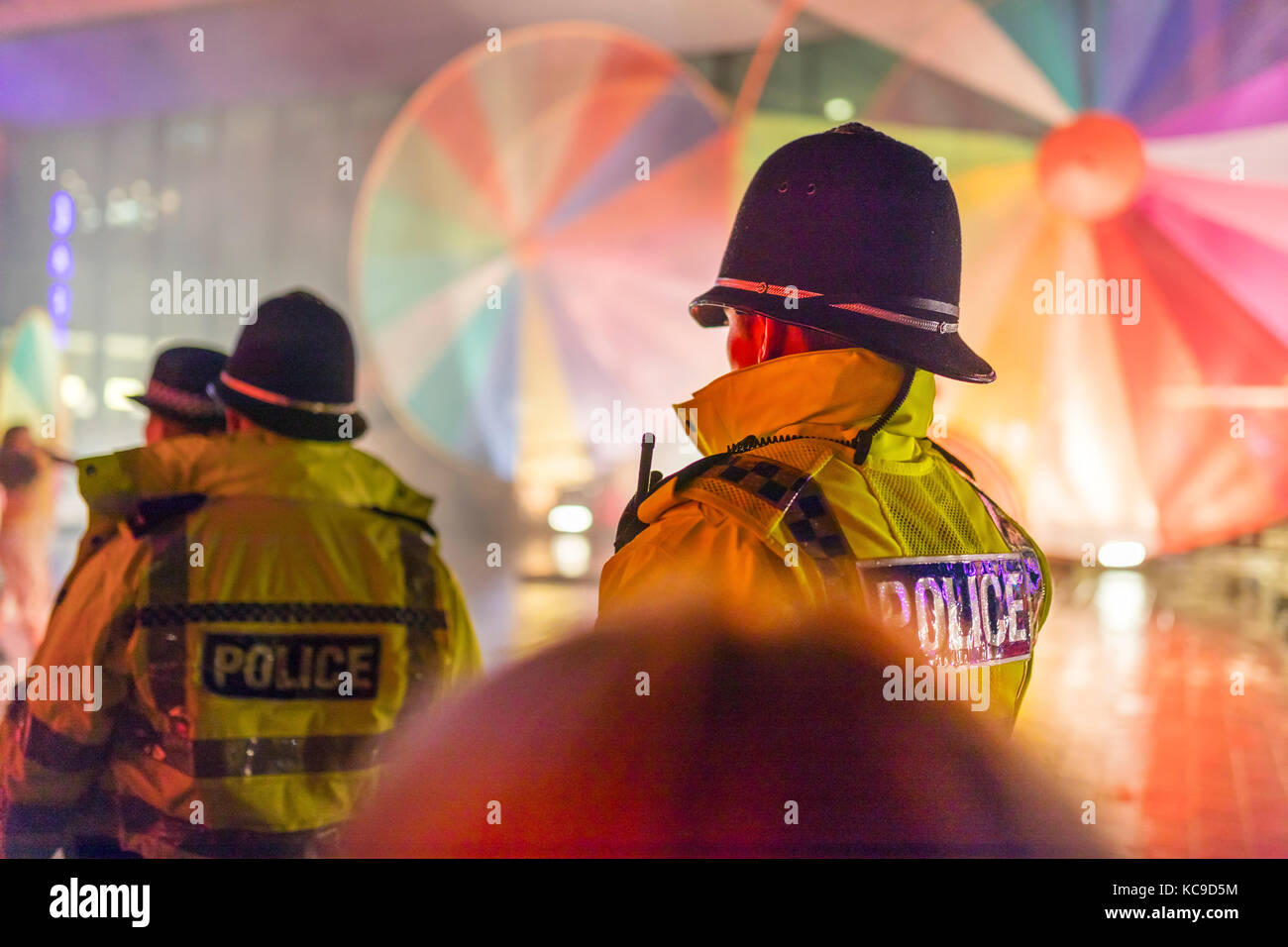 Police Officers provide security at a festival in Doncaster, Yorkshire ...