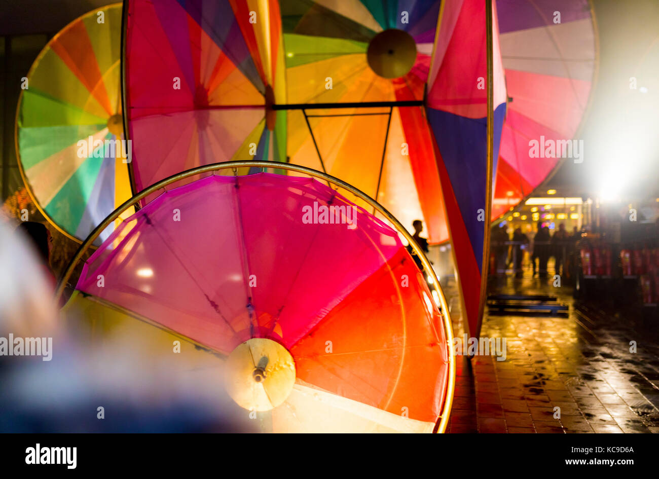 The Colour of Light, colour wheels abstract background at a festival ...