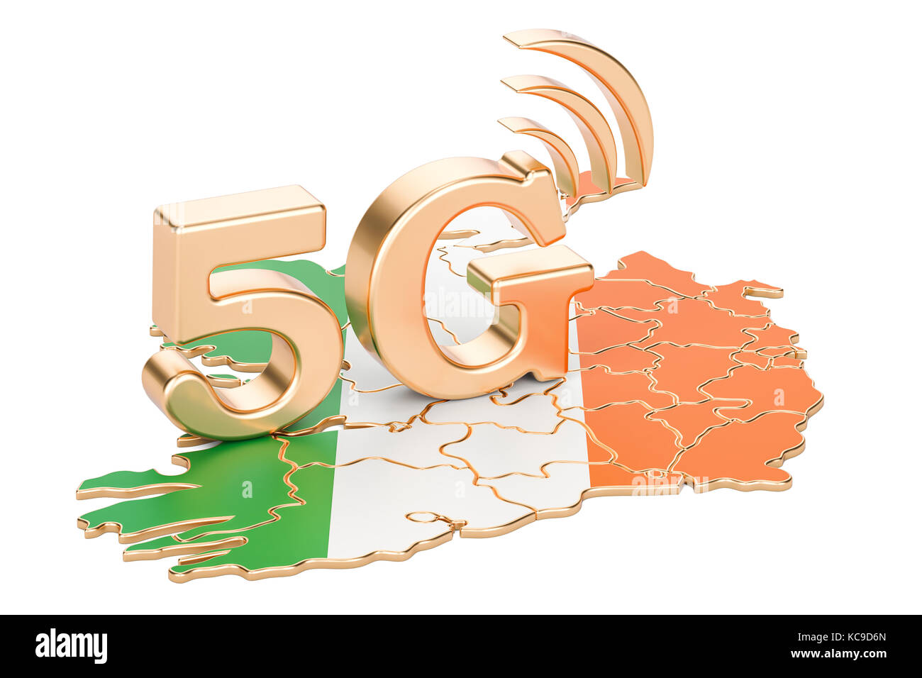 5G in Ireland concept, 3D rendering isolated on white background Stock ...